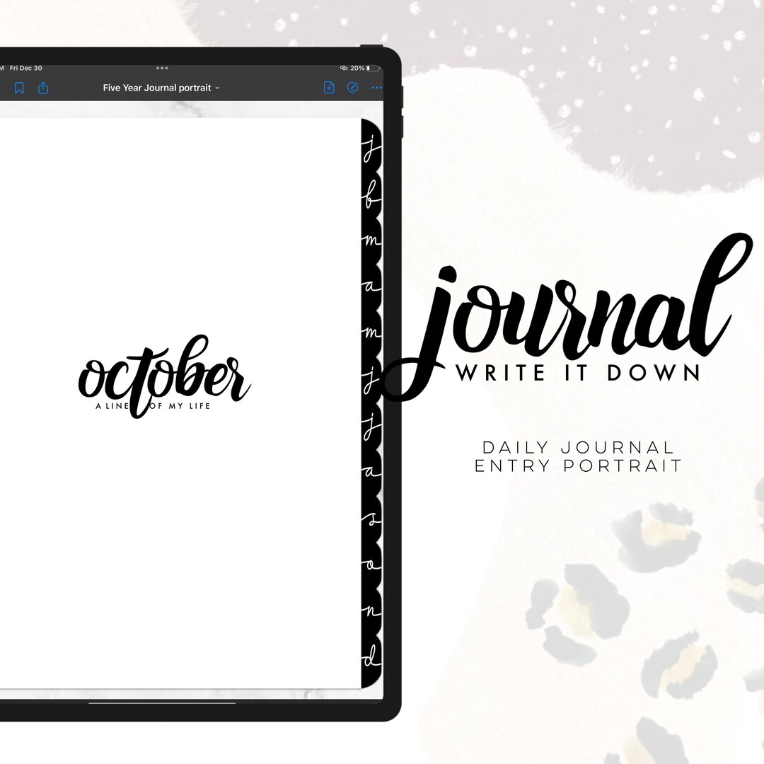 Daily Journal Digital PORTRAIT | Digital Daily Journal for Goodnotes ...