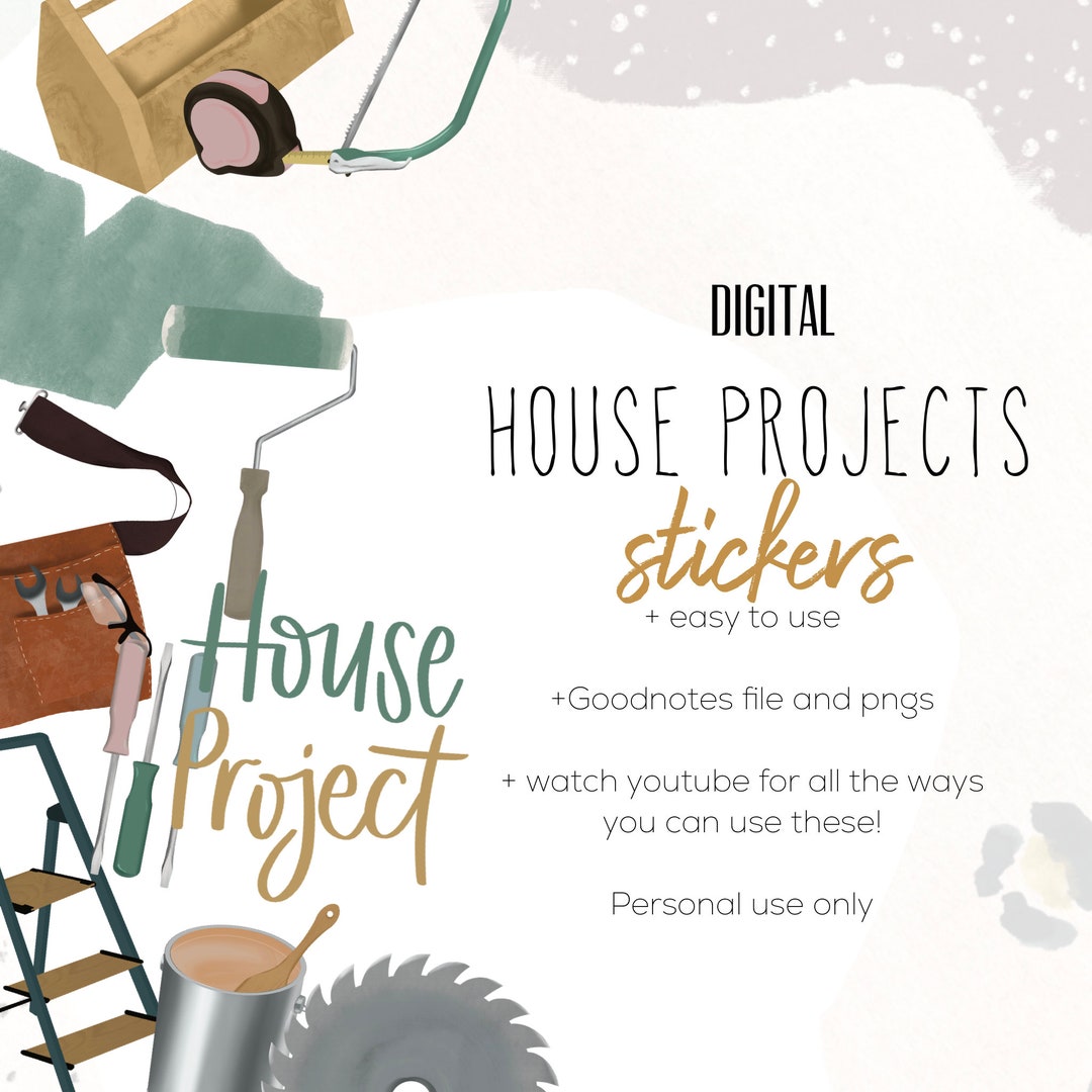 House Projects Digital Stickers | Summer Goodnotes Modern Stickers ...
