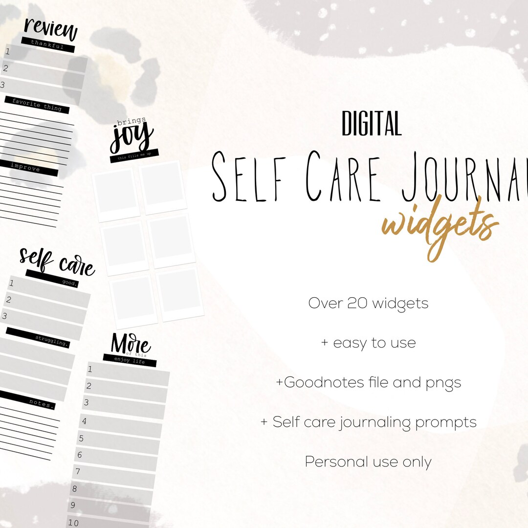 Digital Self Care Widgets | Digital Self Care Journal Prompts WIDGETS ...