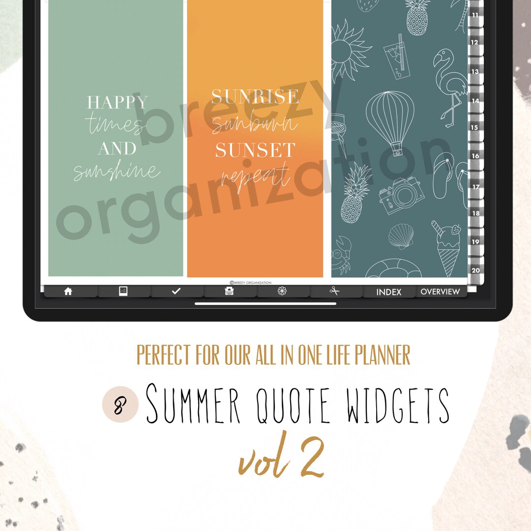 Summer Widget Quotes Vol 2 | Modern Digital Summer Stickers for Digital ...