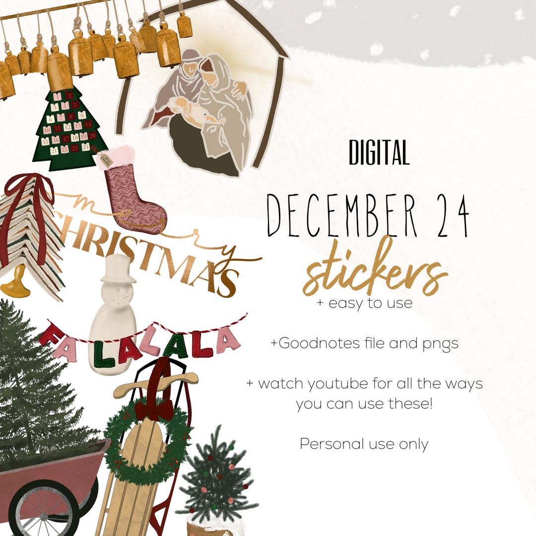 December 2024 Digital Stickers | Fall Digital Stickers Goodnotes Modern ...