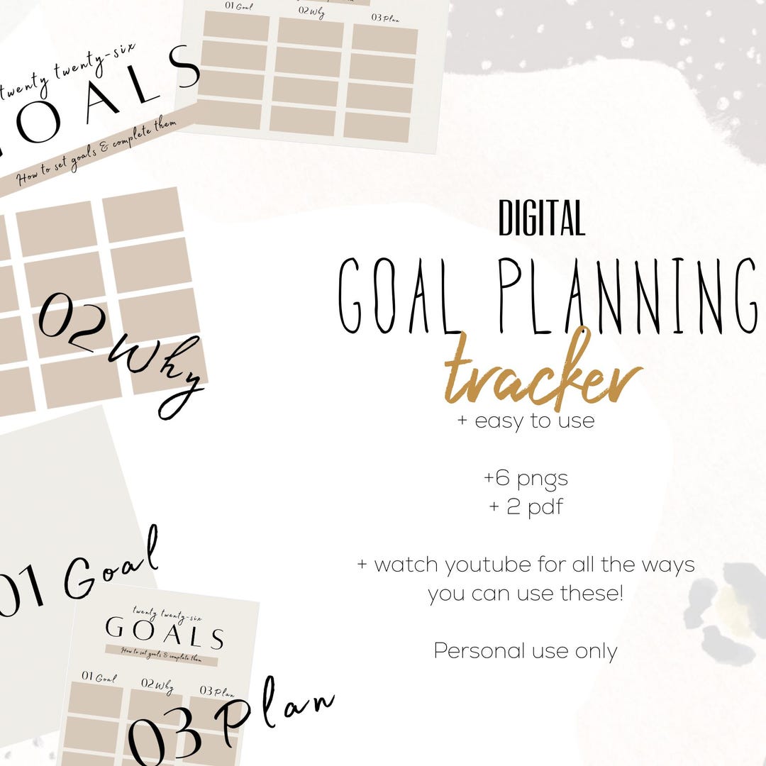 Goal Planning | Modern Digital Cute Background Stickers | Goals Digital ...