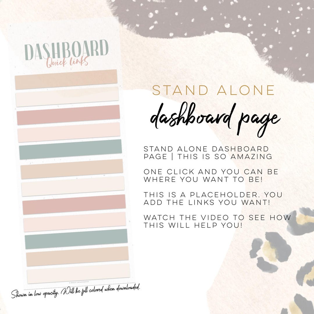 Dashboard Page for Goodnotes | Noteful | Digital Modern Stickers - Etsy