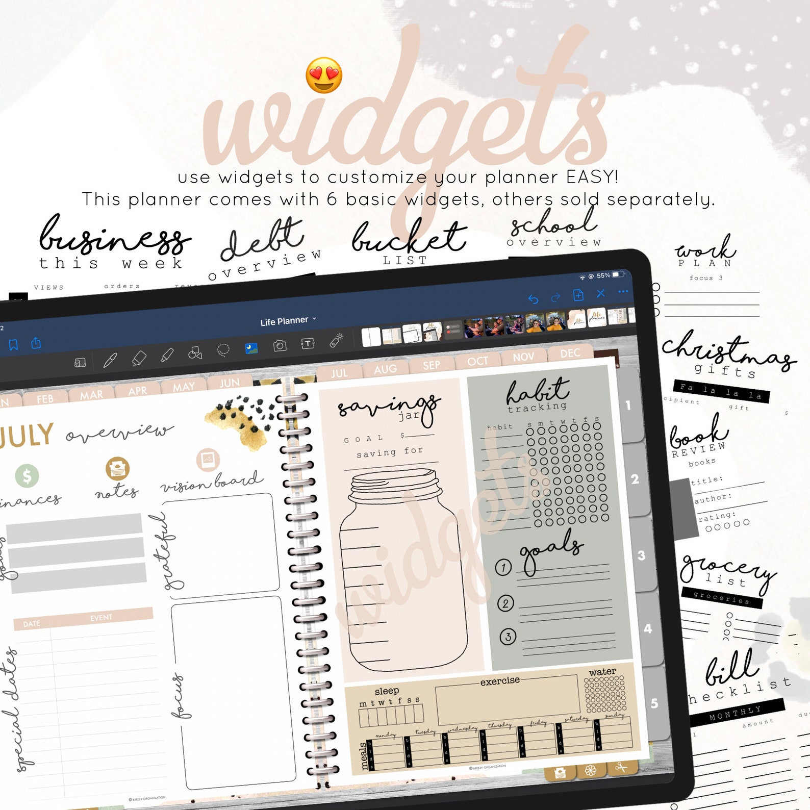 Life Planner Undated Digital Life Planner Easy Customizable - Etsy