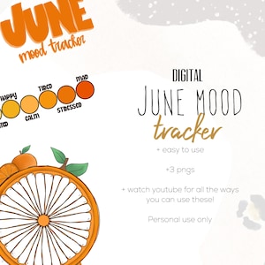June Mood Tracker Stickers | Modern Digital Mood Stickers - Etsy