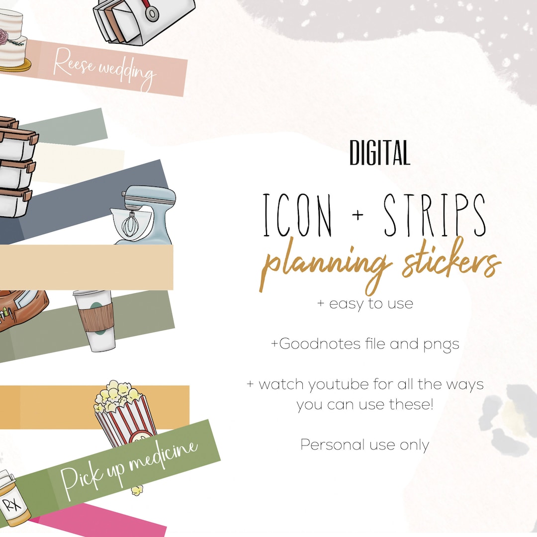 Icon and Strip Planning Stickers | Modern Planner Stickers, Getting ...