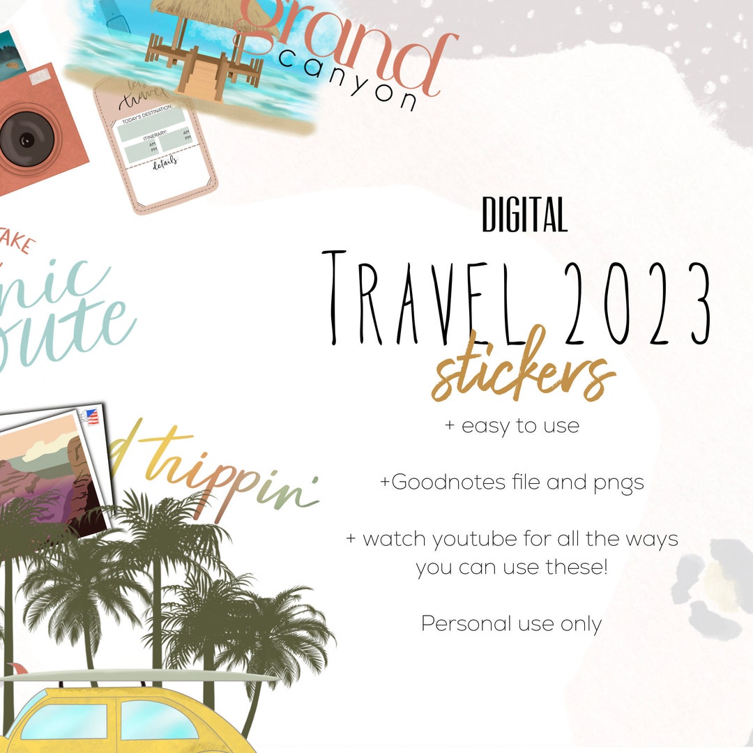 Travel 2023 Digital Stickers | Beach Stickers, Vacation Stickers ...