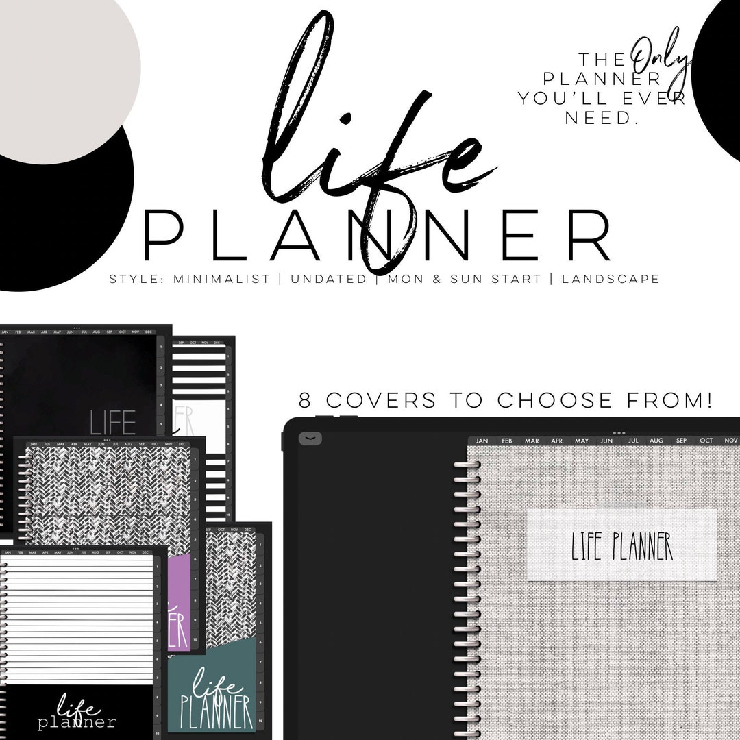 Life Planner Minimalist *new* Undated | Digital Life Planner Easy ...
