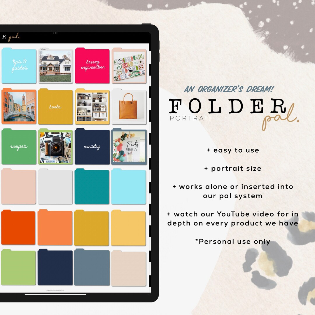 Portrait Folder Pal | the Digital Planning Organizing System! Digital ...