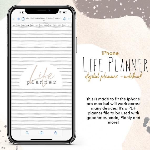 UNDATED Iphone Digital Planner SUN and MON Start - Etsy