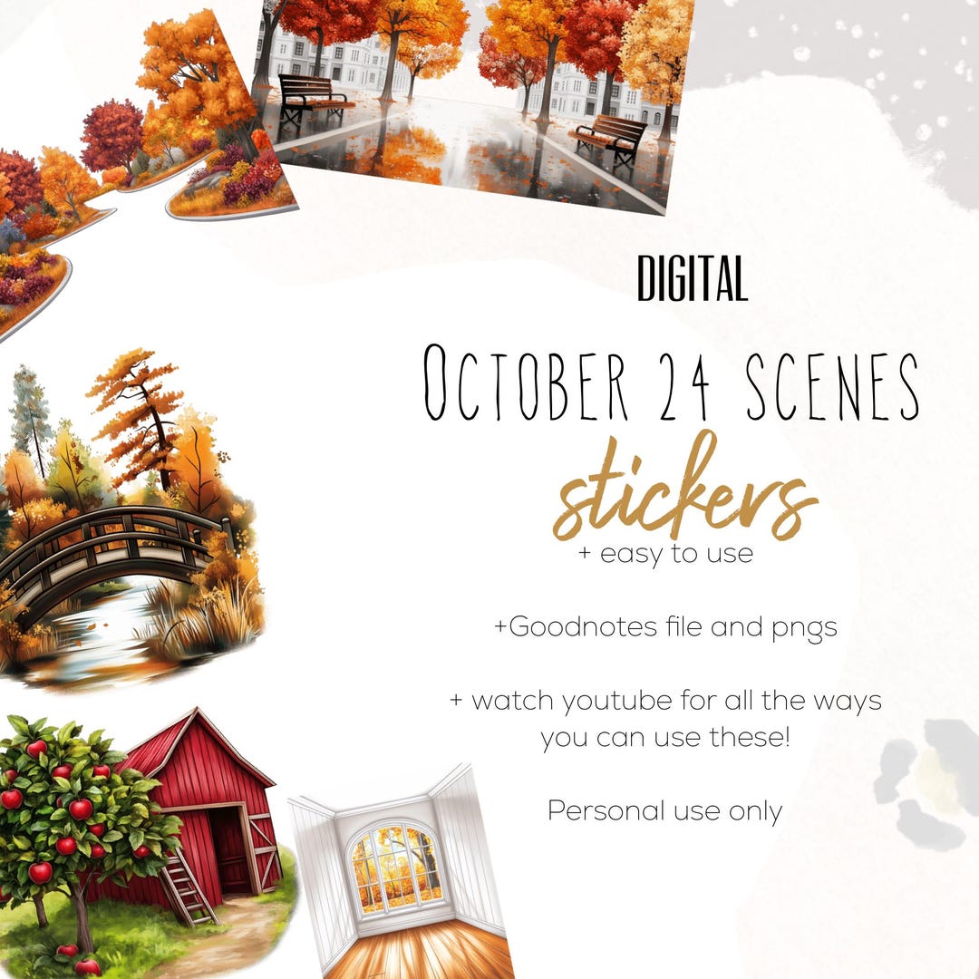 October 24 Scene Digital Sticker, Digital Planning, Fall Vibes, Scenic ...