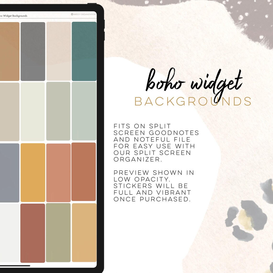 Boho Widget Backgrounds | Digital Goodnotes and Noteful Modern Stickers ...