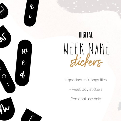 Week Day Banner Stickers Modern Week Name Stickers - Etsy