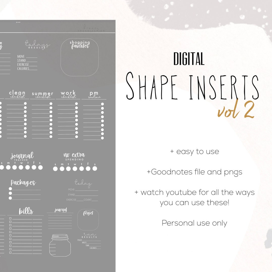 Shape Inserts Vol 2 Stickers | Modern Digital Widget Stickers - Etsy