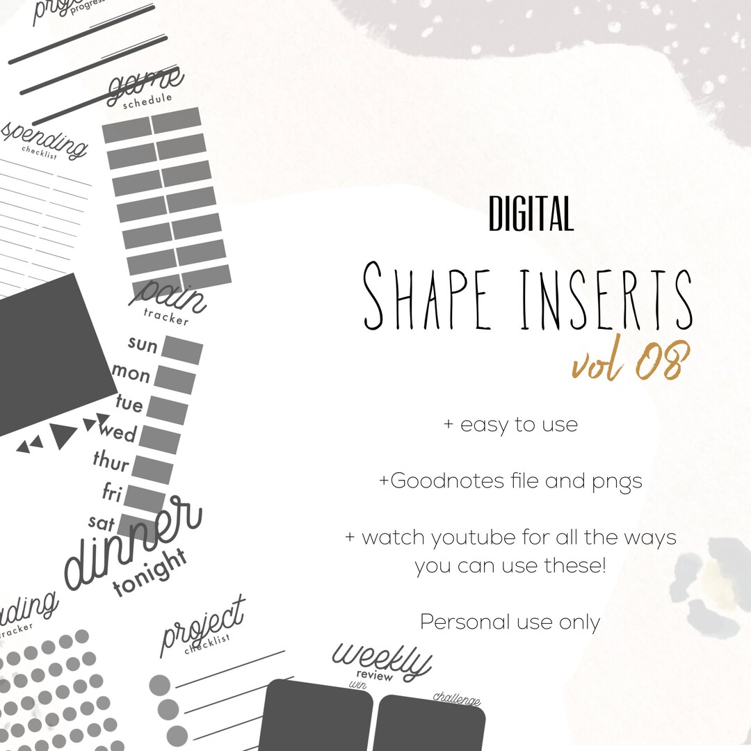 Shape Inserts Vol 08 Stickers | Modern Digital Customizable Widget ...