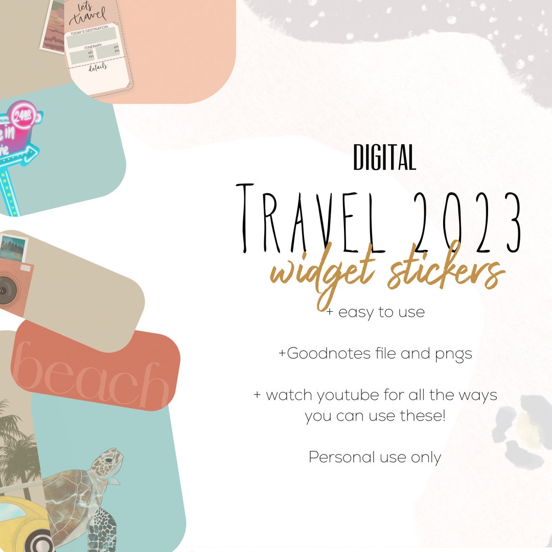 Travel 2023 Widget Shape Digital Stickers | Beach Stickers, Vacation ...