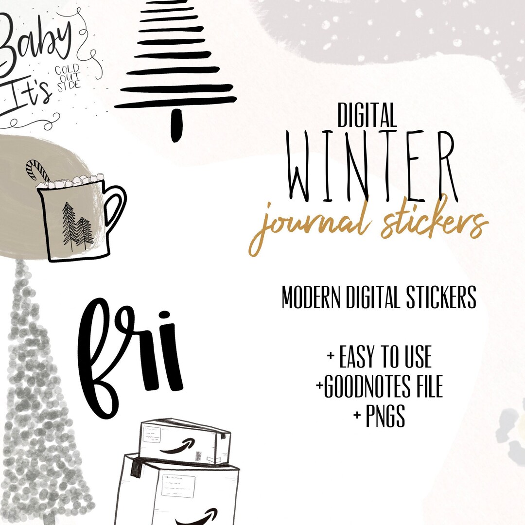 Winter Journaling Digital Stickers | Digital Christmas Stickers ...
