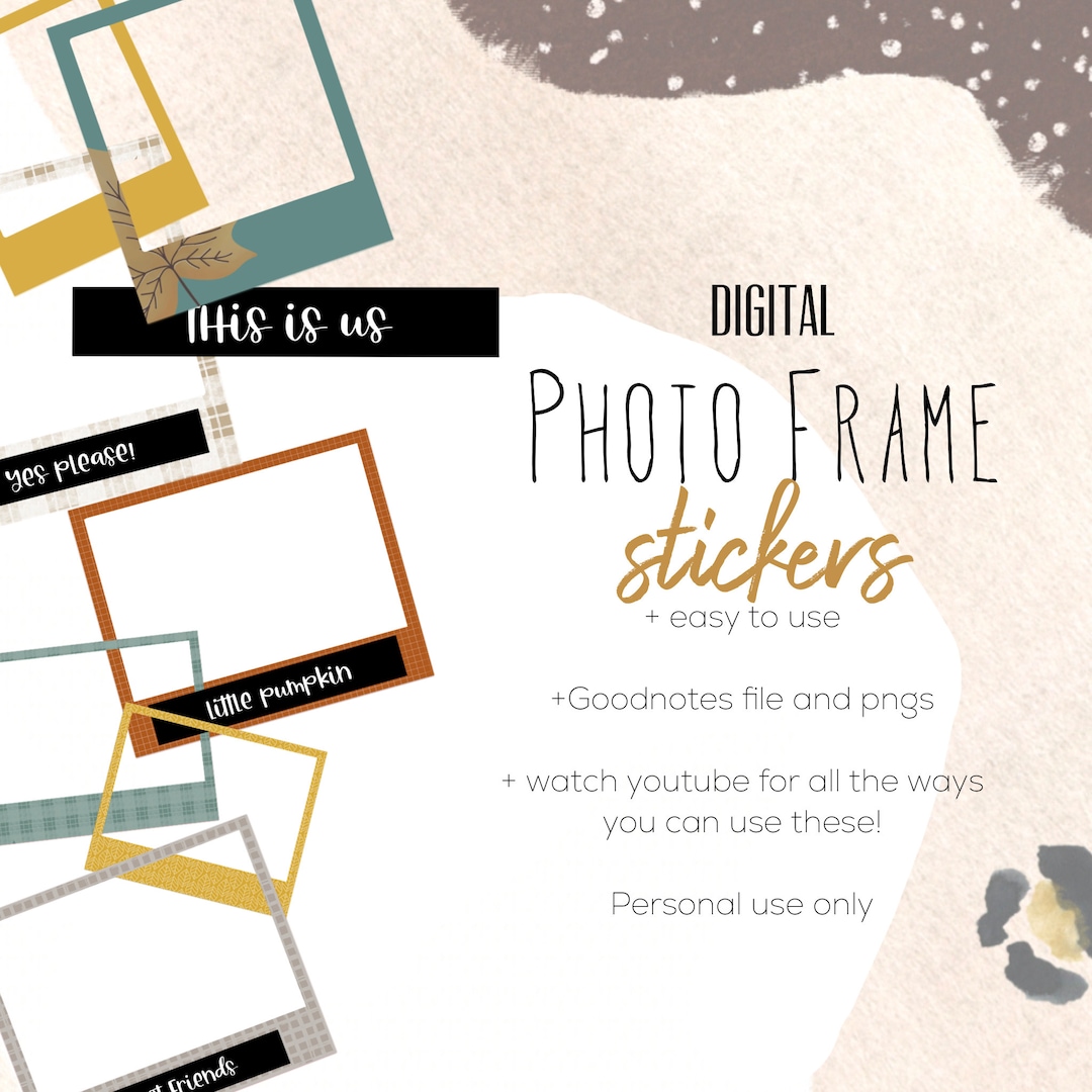 Photo Frame Digital Stickers, Cute Digital Stickers, Stickers for ...