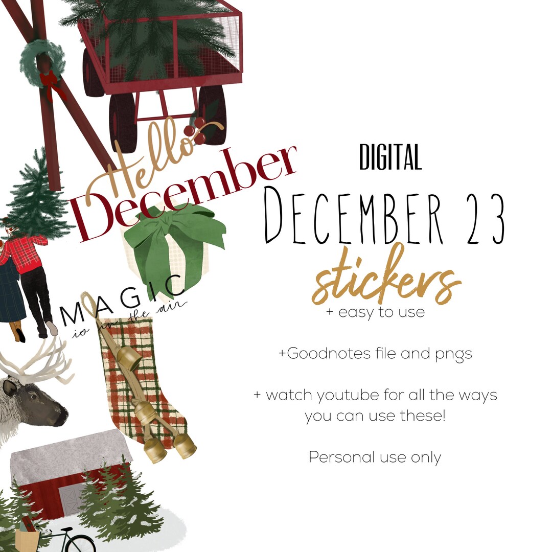 December Digital Stickers | Christmas December Goodnotes Modern ...