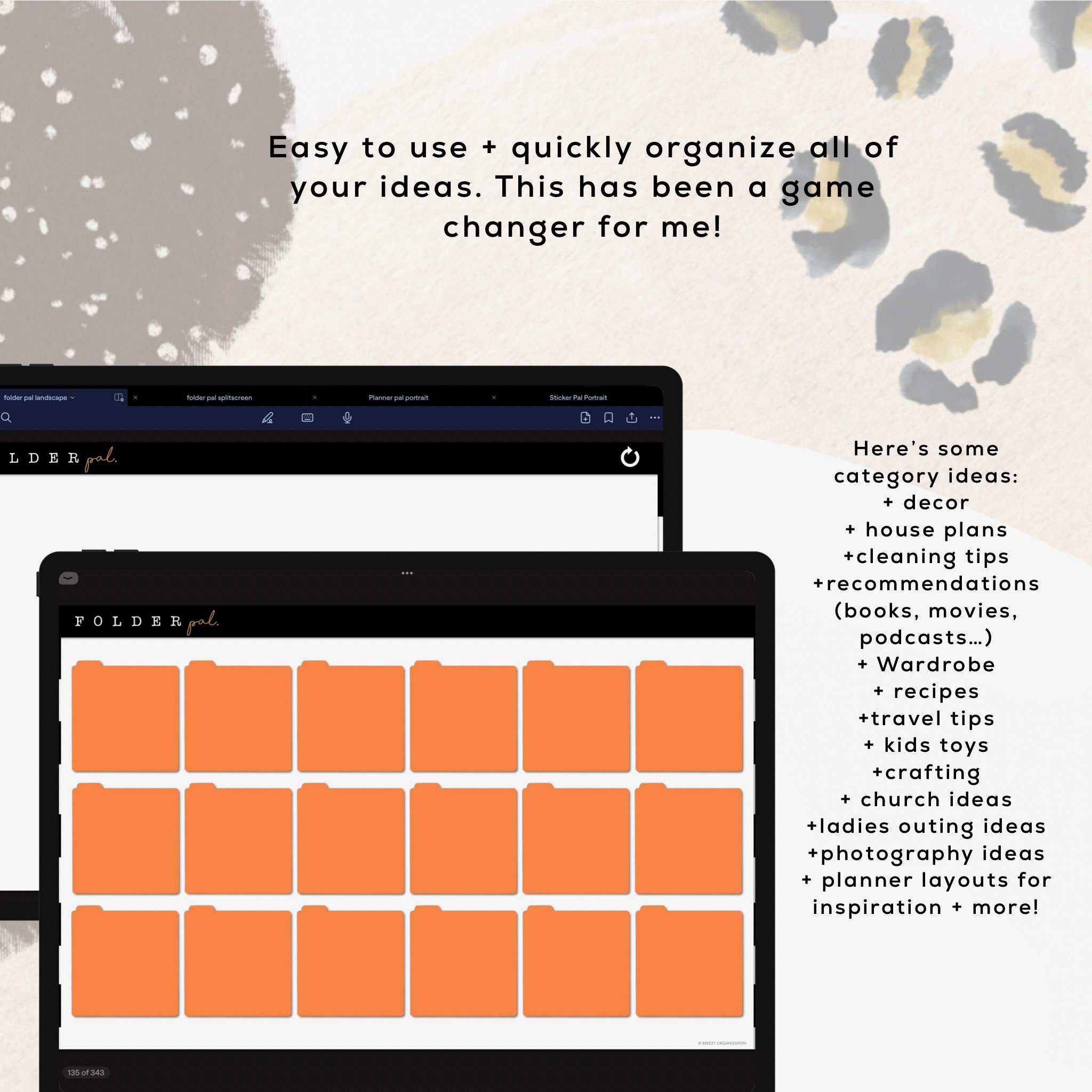 Landscape Folder Pal | the Digital Planning Organizing System! Digital ...