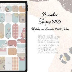 November 2023 Widget Shape Digital Stickers, Goodnotes Modern Stickers ...