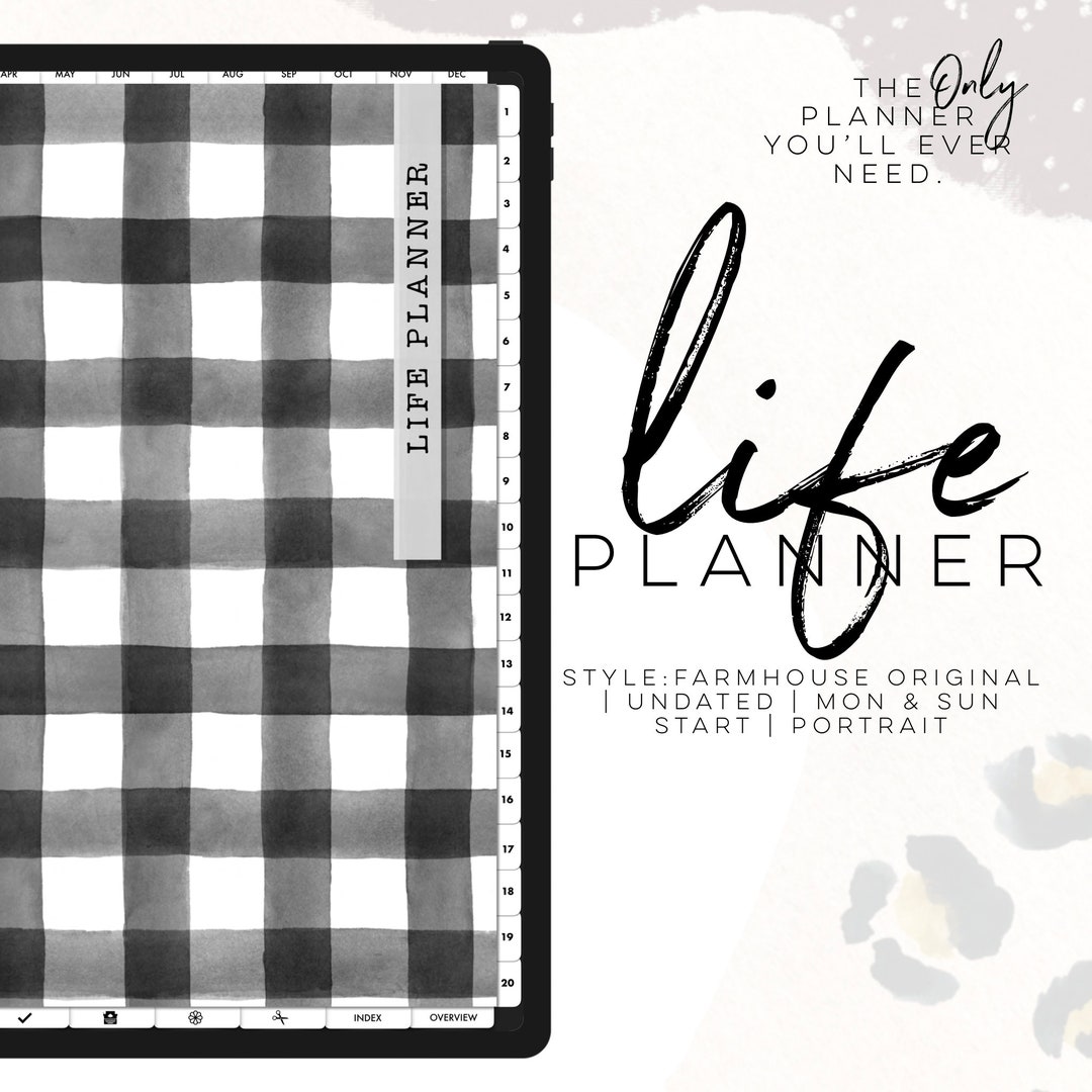 UNDATED Life Planner Farmhouse Portrait | Digital Life Planner Easy ...
