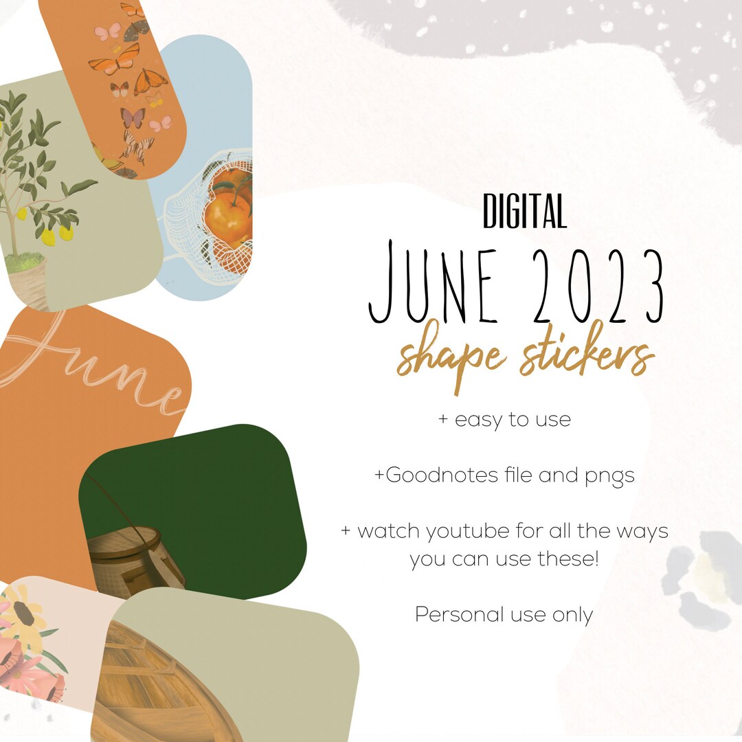 June 2023 Widget Shape Digital Stickers | Father’s Day Goodnotes Modern ...