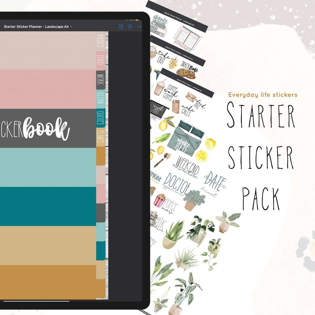 Digital Starter Sticker Planner for Goodnotes, Modern Minimalist ...