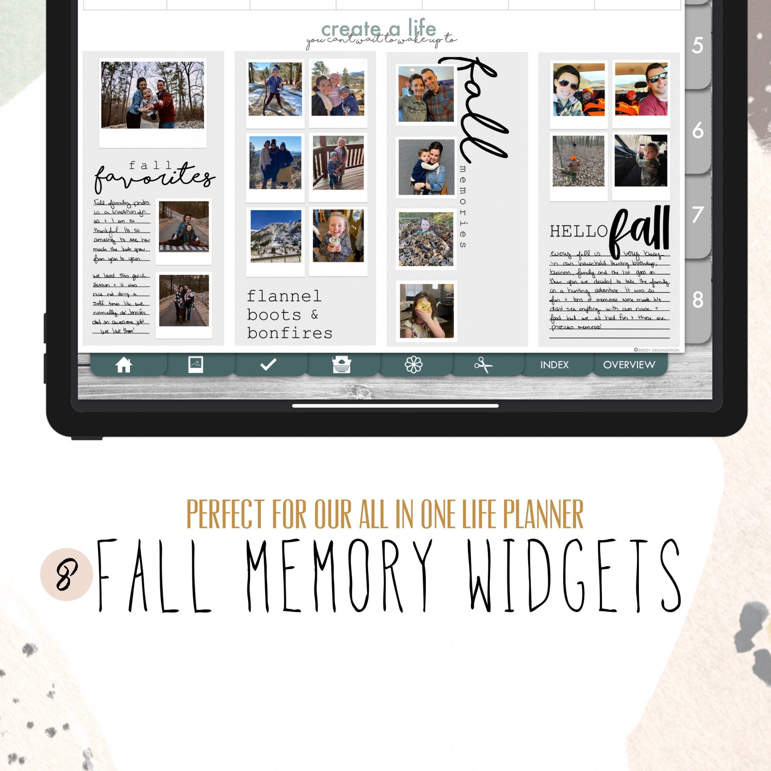 Fall Memory Widgets Digital WIDGETS for the Customizable - Etsy