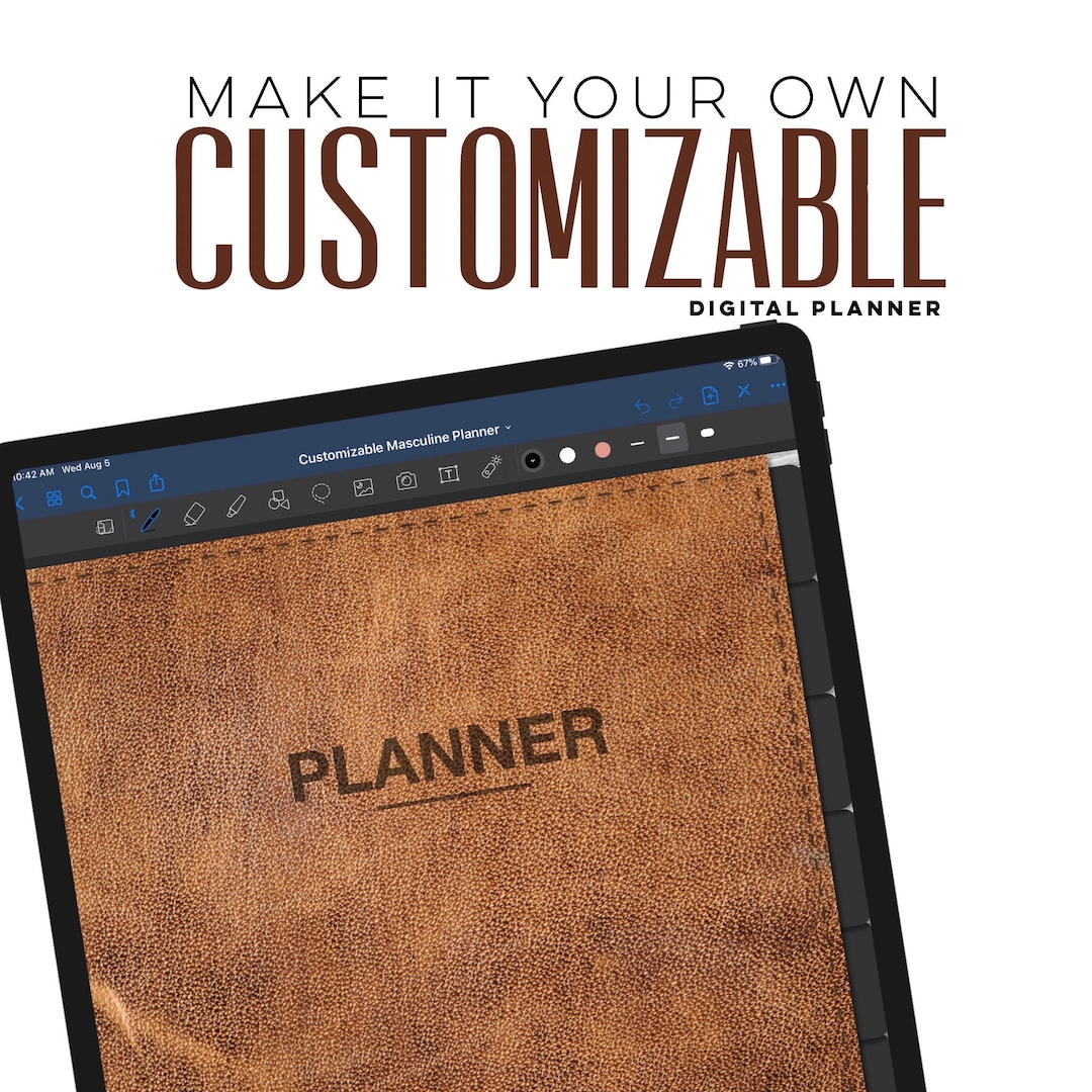 Customizable Masculine Digital Planner | Design Your Own Digital ...