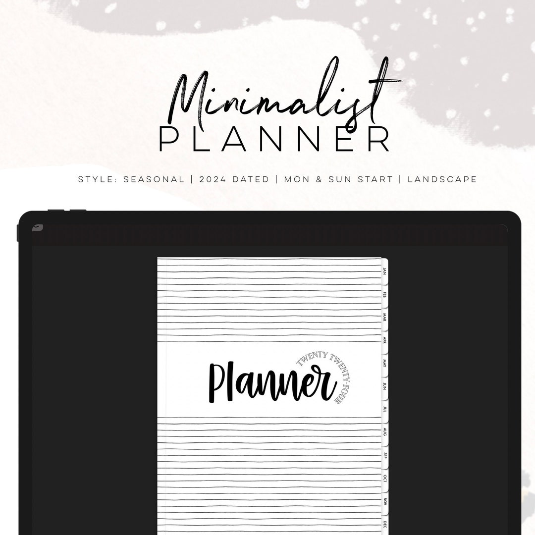2024 Minimalist Planner LANDSCAPE Digital Minimalist Planner Easy ...