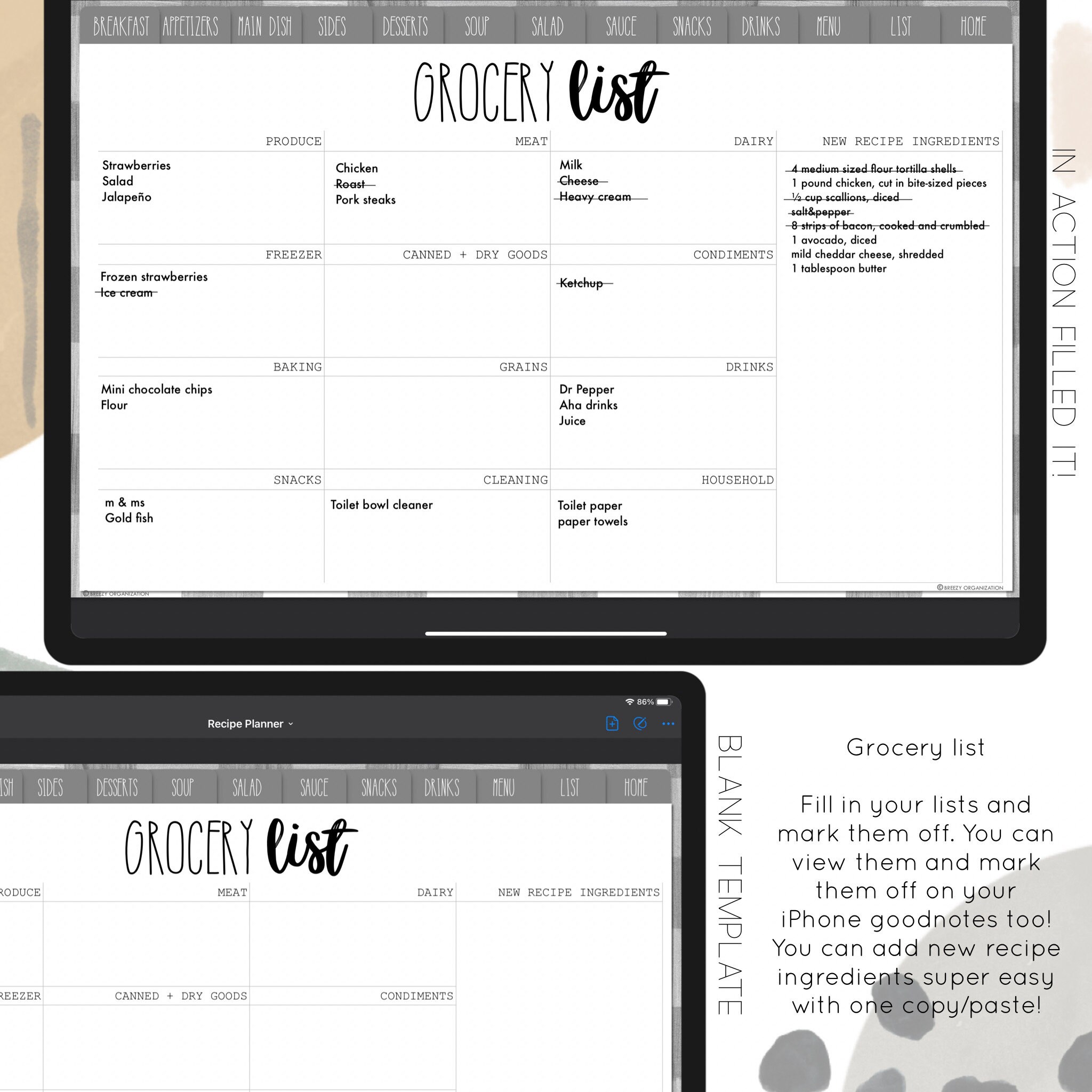 Farmhouse Digital Recipe Planner Digital Cook Book - Etsy