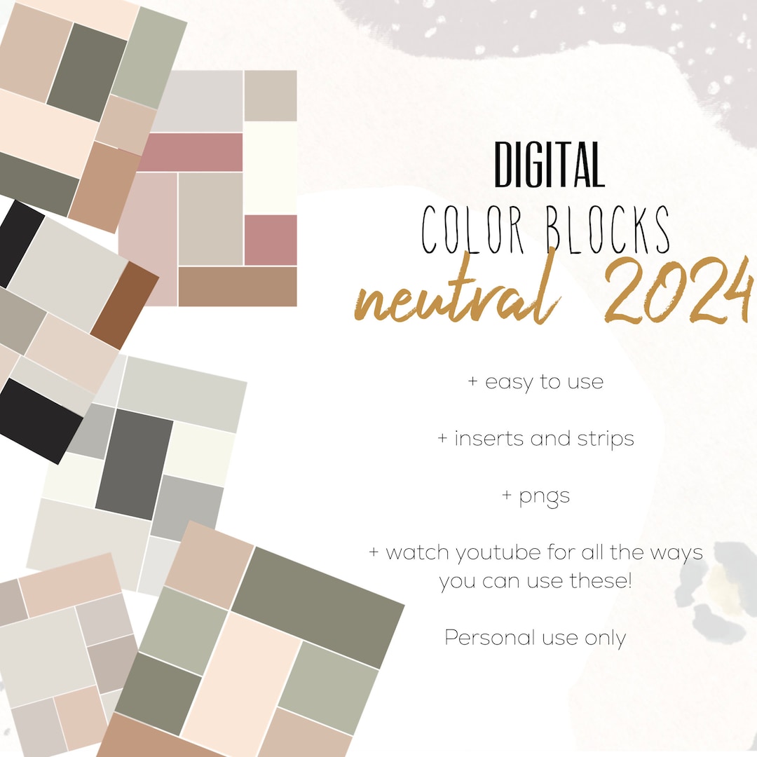 Neutral 24 Color Blocks for the Customizable and Life Digital Planner ...