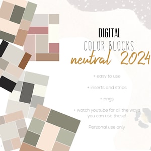 Neutral 24 Color Blocks for the Customizable and Life Digital Planner ...