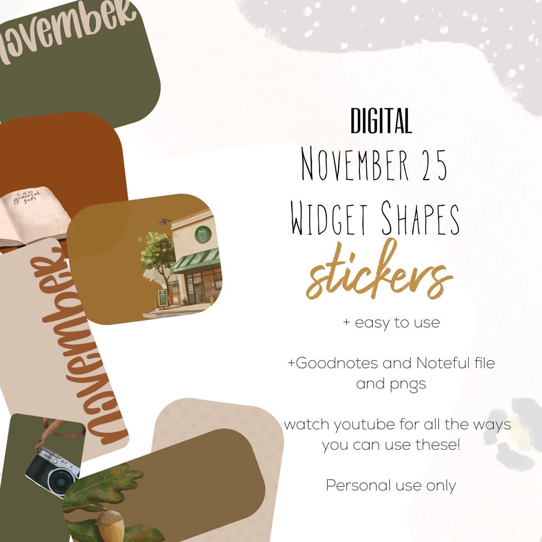November 2025 Digital Shape Widgets | Digital Goodnotes Modern Stickers ...