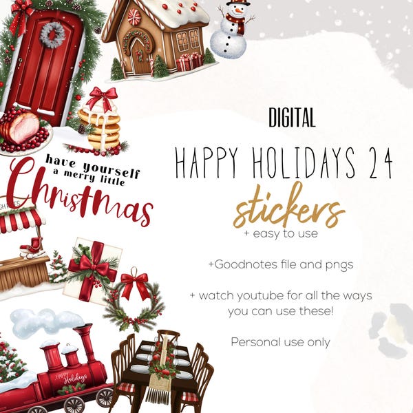 Happy Holidays Stickers - Etsy