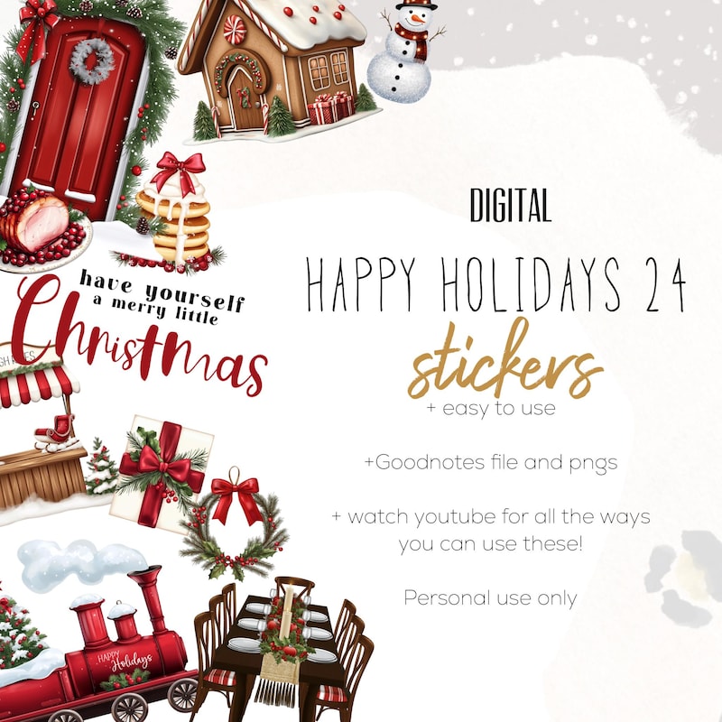 Happy Holidays Stickers - Etsy