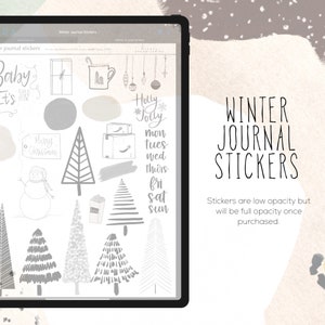Winter Journaling Digital Stickers | Digital Christmas Stickers ...