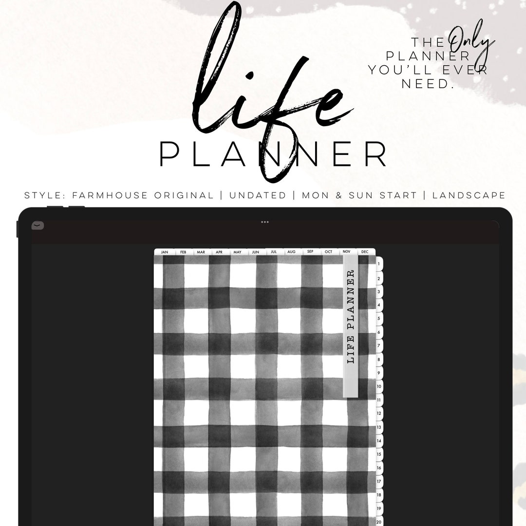 UNDATED Life Planner Farmhouse LANDSCAPE | Digital Life Planner Easy ...