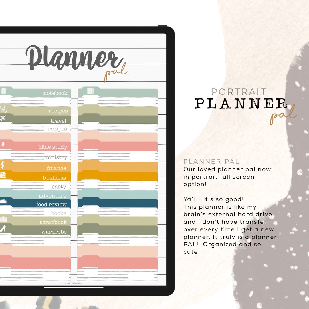 Portrait Planner Pal | the Digital Planning Organizing System! Digital ...