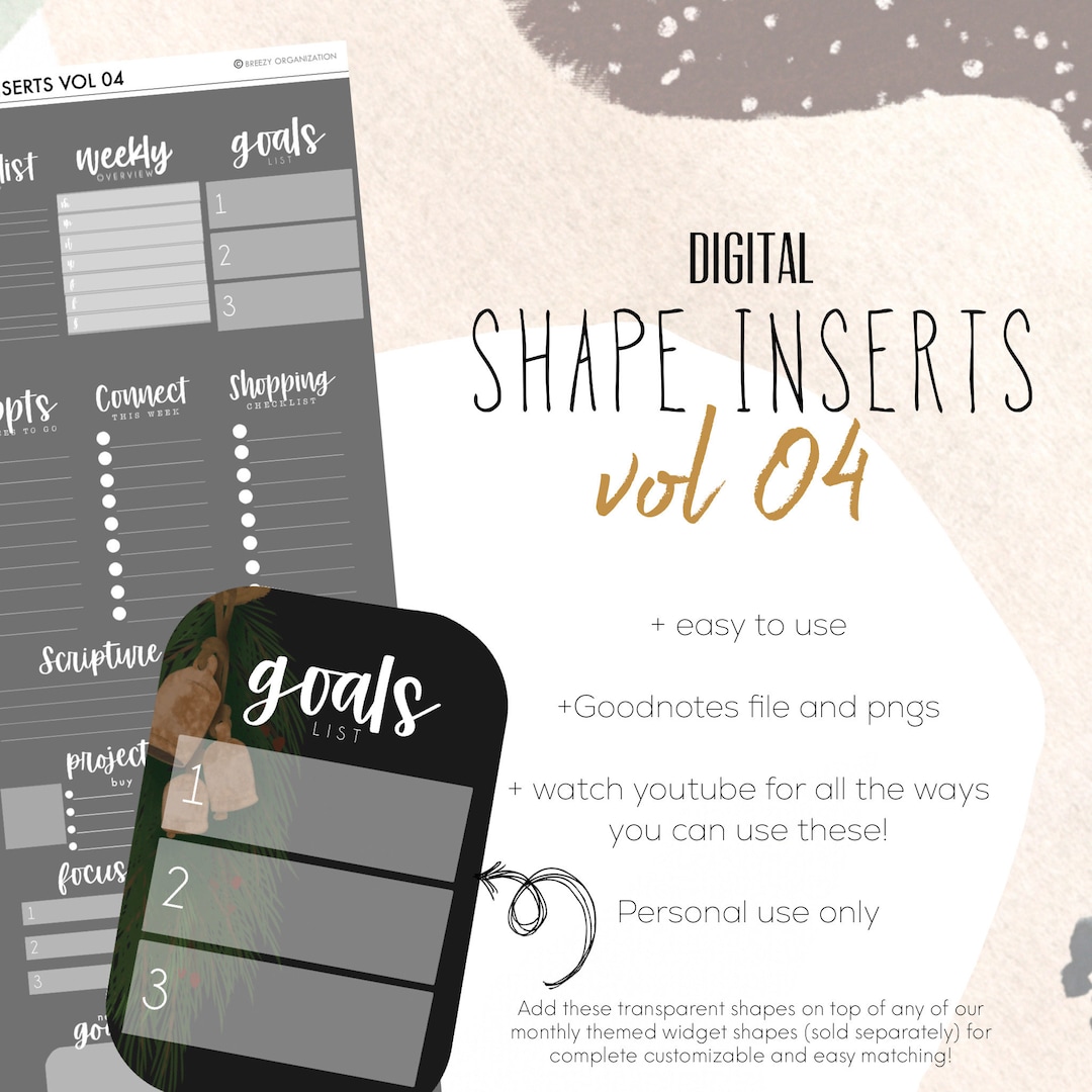 Shape Inserts Vol 04 Stickers | Modern Digital Customizable Widget ...