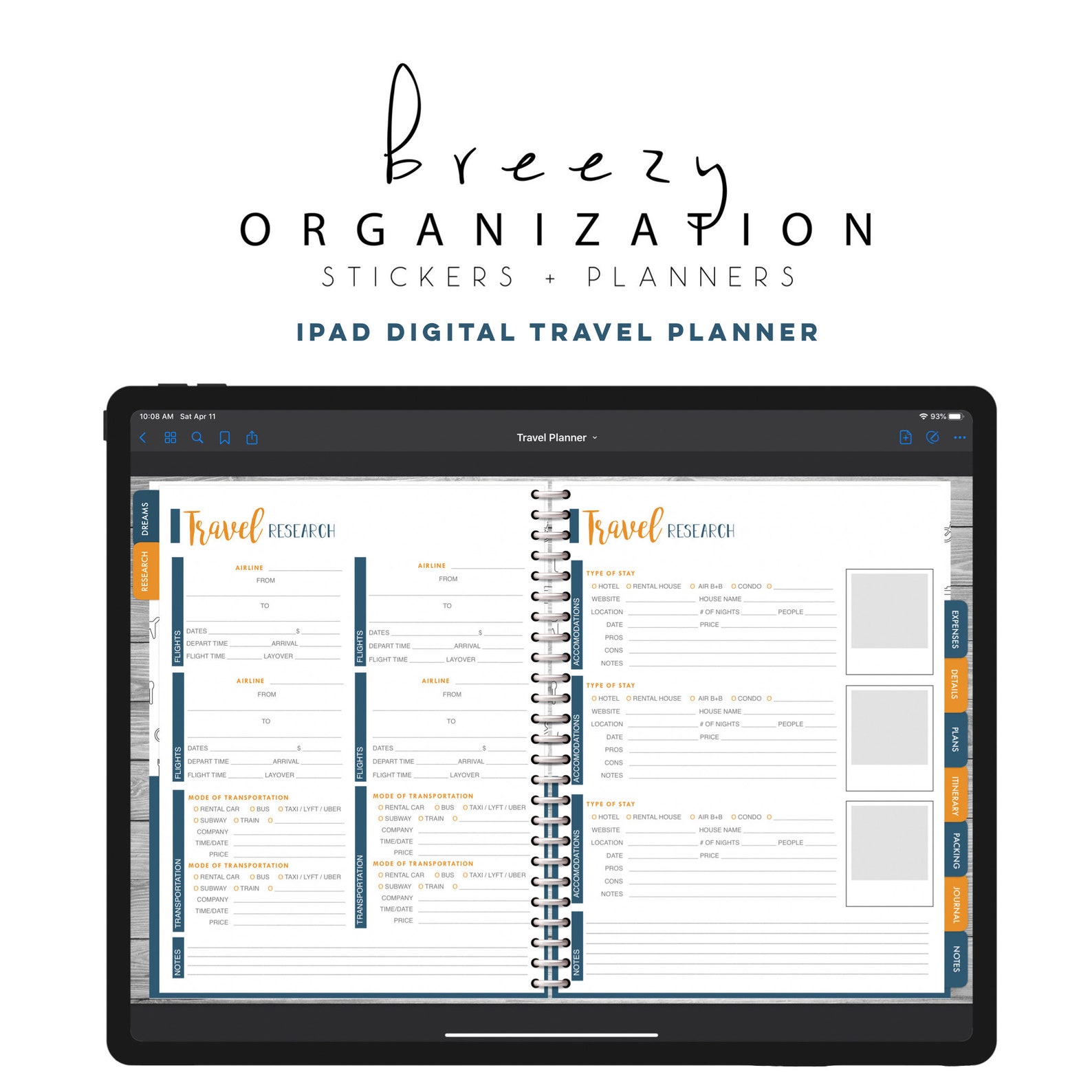 Digital Travel Planner | Digital Vacation Planner | Goodnotes | iPad ...