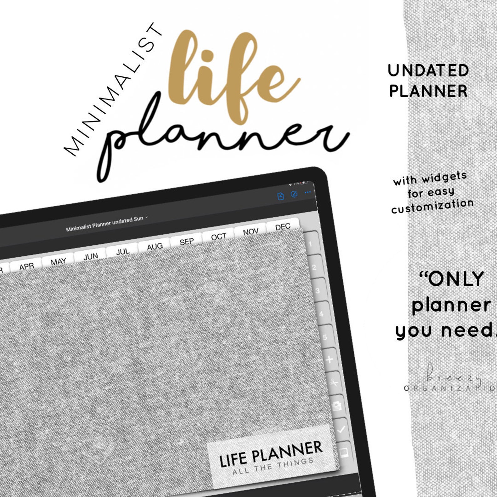 Undated Life Planner Digital Life Planner Easy Customizable - Etsy