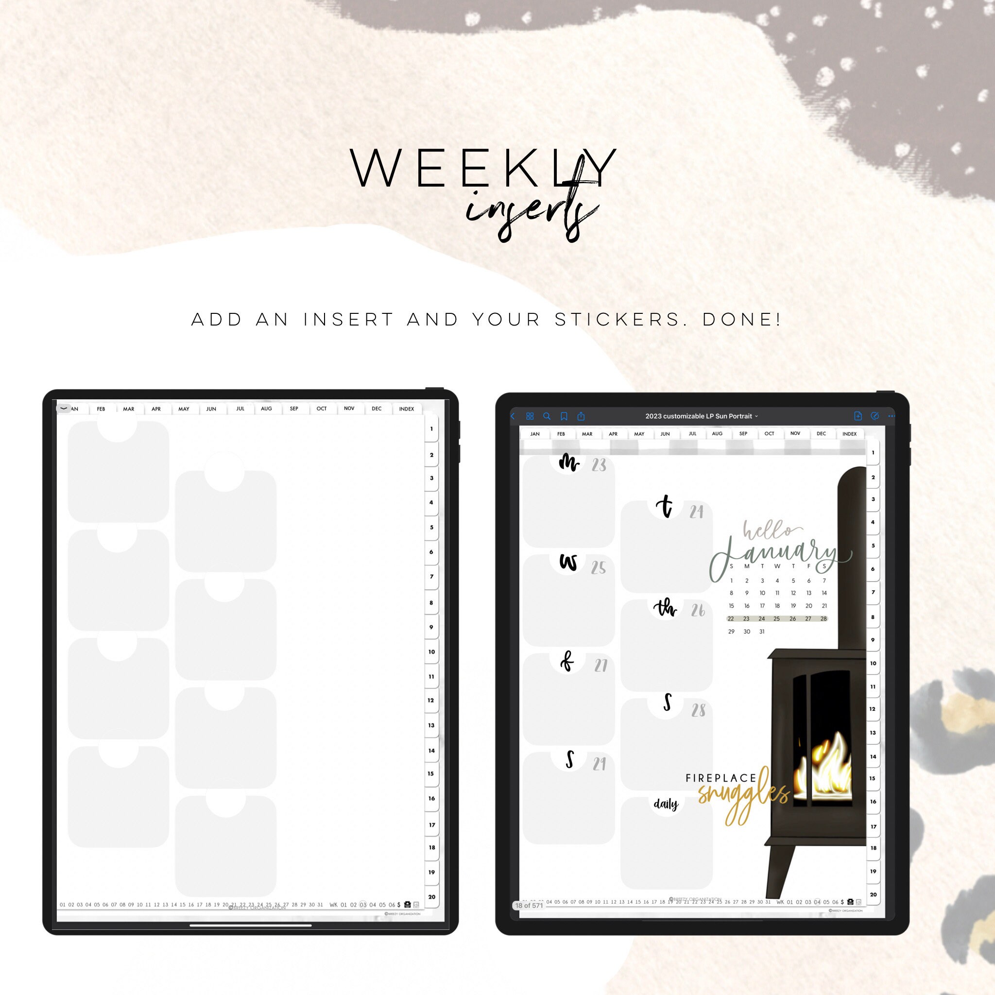 Weekly Digital INSERTS for the Customizable and Life Digital Planner ...