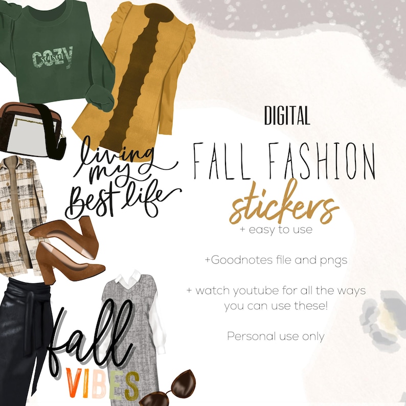 Fall Fashion 24 Digital Stickers | Wardrobe Stickers Goodnotes Modern ...