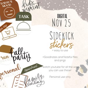 November 2025 Digital Sidekick Stickers | Goodnotes Noteful | Fun ...