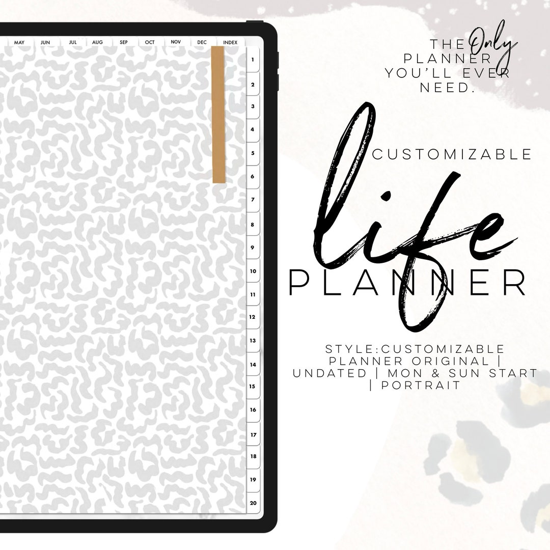 UNDATED Customizable Life Planner PORTRAIT | Digital Life Planner Easy ...