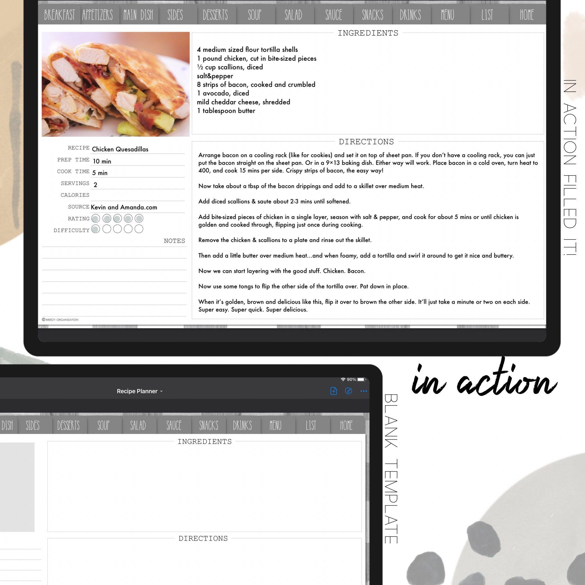 Farmhouse Digital Recipe Planner Digital Cook Book - Etsy