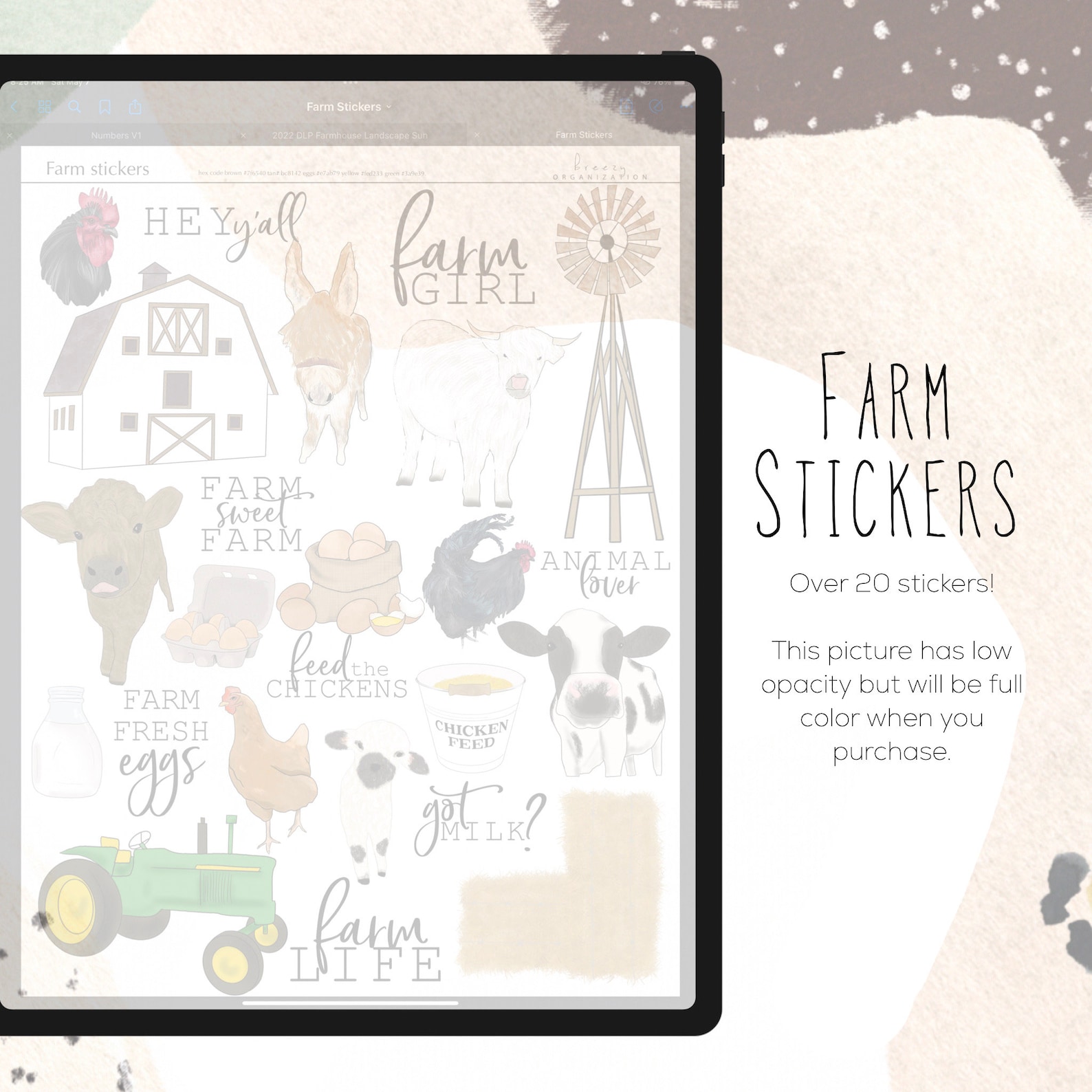 Farm Stickers for Digital Planning Farm Animal Stickers - Etsy