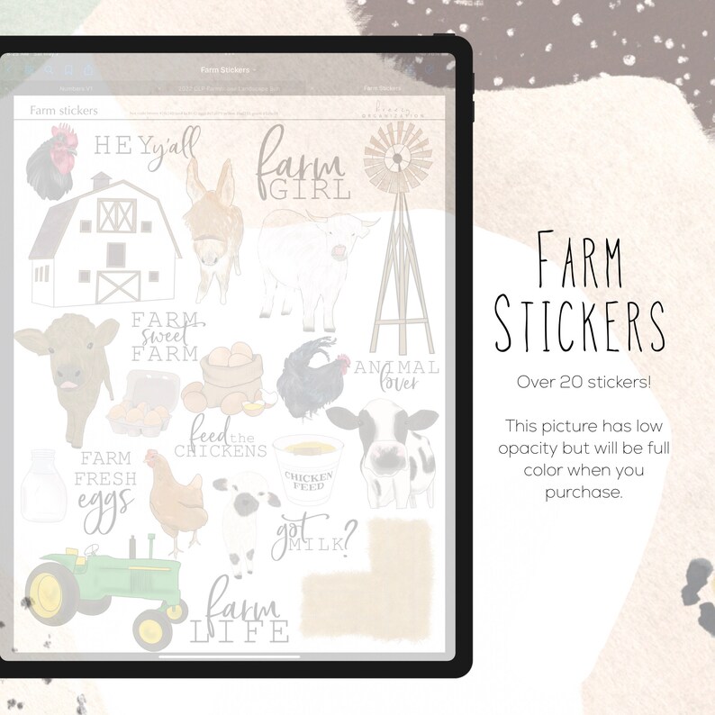 Farm Stickers for Digital Planning Farm Animal Stickers | Etsy